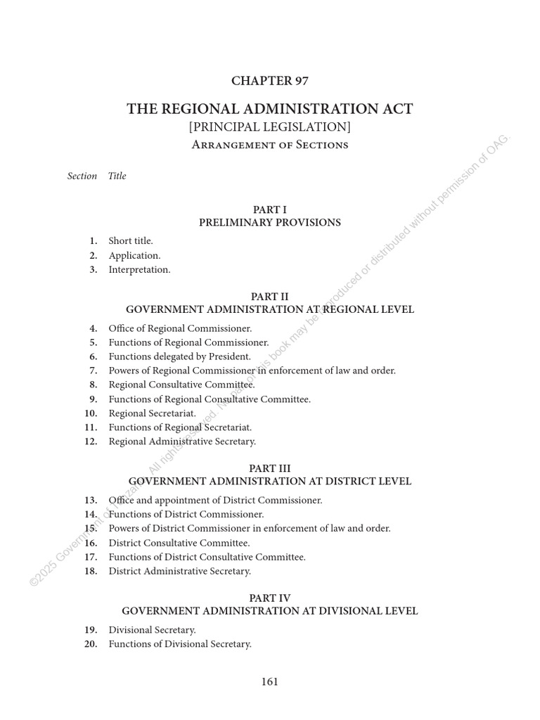 Cap. 97 Regional Administration Act, R.E 2023 - MD, Mendez | PDF ...