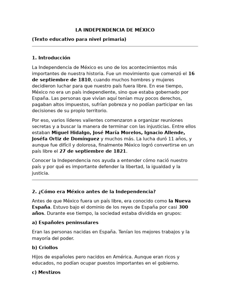 Historia de la Independencia de México | PDF | México