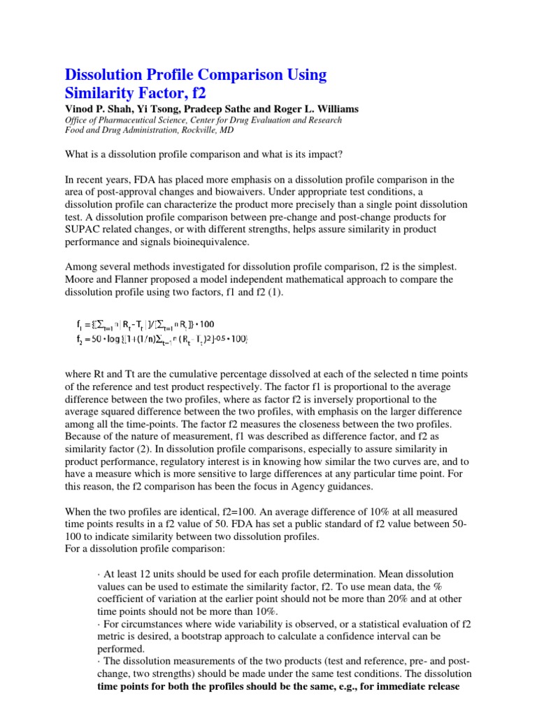 Similarity Factor f2 | PDF | Statistical Analysis | Teaching Mathematics