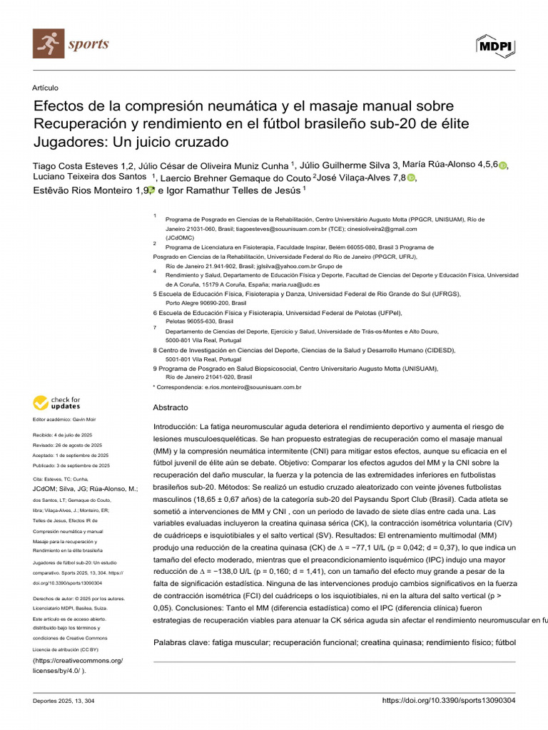 Effects of Pneumatic Compression and Manual Massage On Recovery and ...