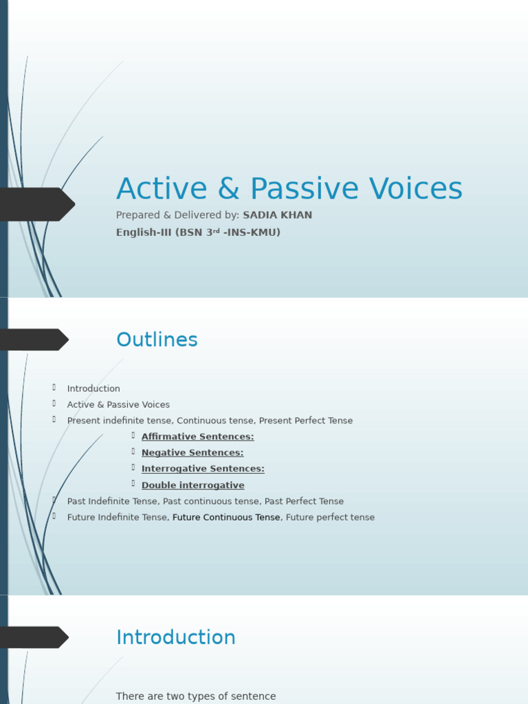 Active and Passive Voices | PDF | Grammatical Tense | Verb