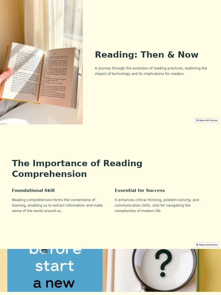 Reading Then and Now | PDF | Reading Comprehension | Human Communication