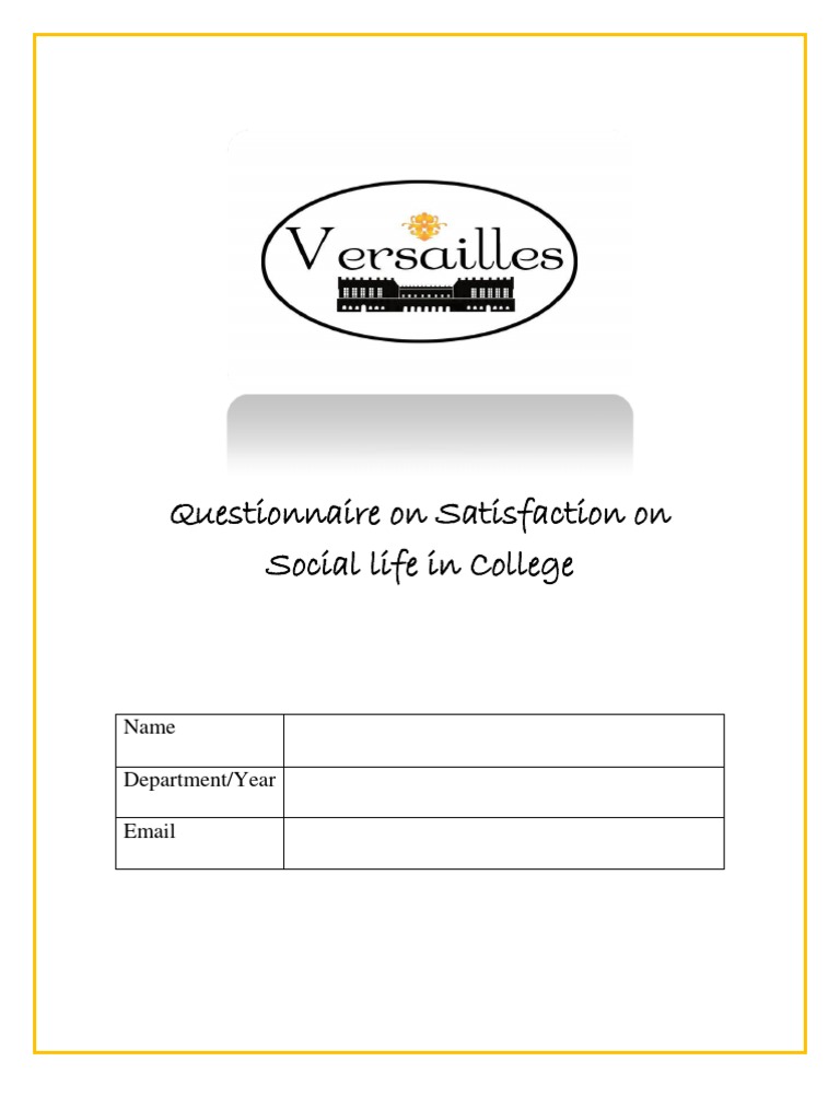 College Social Life Satisfaction Survey | PDF | Career & Growth | Self ...