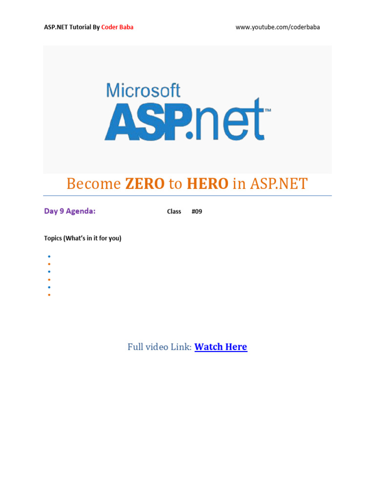 Day 9 ASPdotNET Page Structure | PDF | Software Development | Computing
