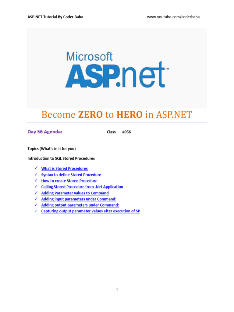 Day 56 Stored Procedure | PDF | Parameter (Computer Programming) | Microsoft Sql Server
