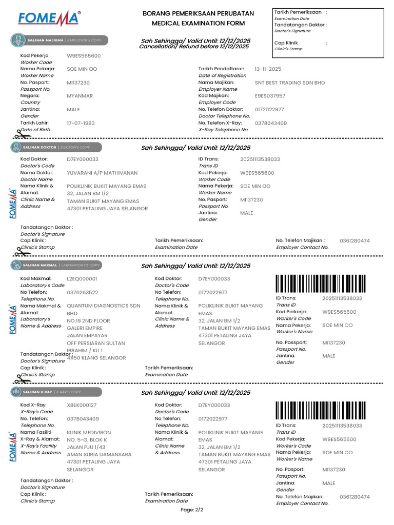 SOE MIN OO Medical Examination Form.pdf 2 | PDF | Government And Personhood