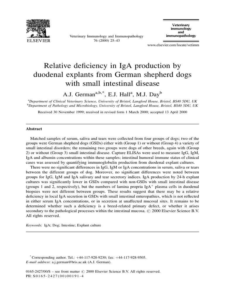 German 2000 - Relative Deficiency in IgA Production by Duodenal ...