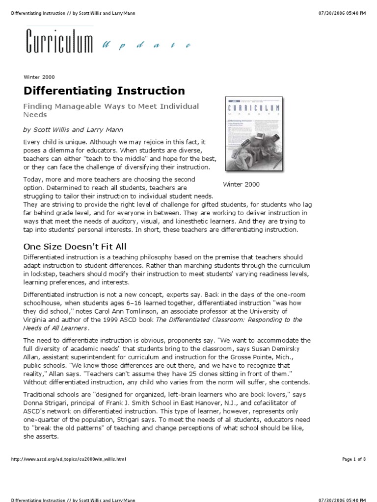 Differentiation Management | PDF | Differentiated Instruction ...