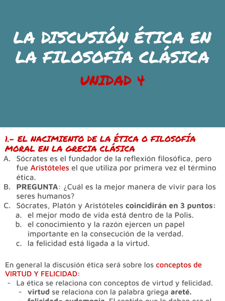4.-La Discusi-N - Tica en La Filosof-A Cl-Sica | PDF | Virtud | Platón