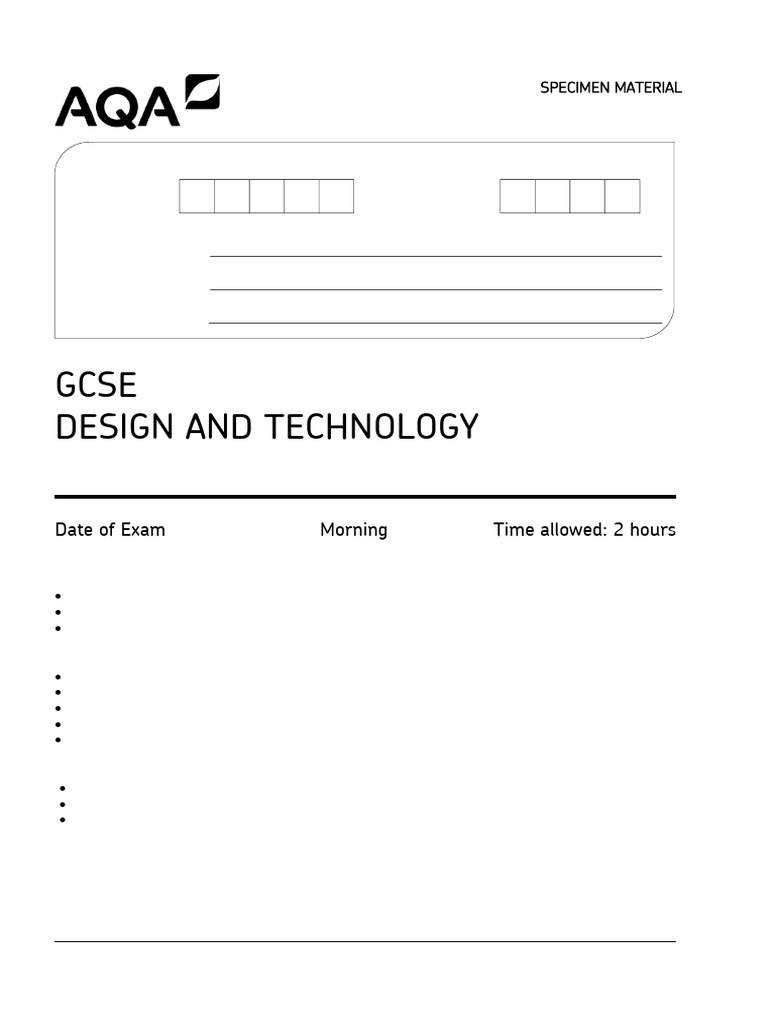 GCSE Design and Technology Exam Paper | PDF | Poly(Methyl Methacrylate ...