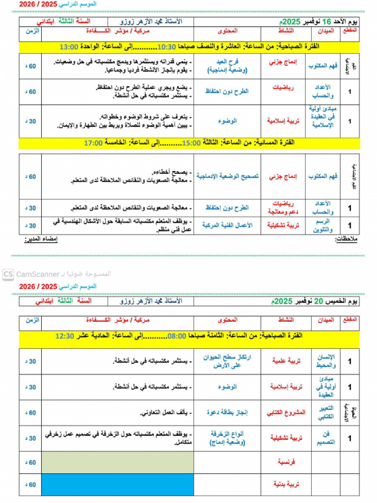 الكراس اليومي | PDF