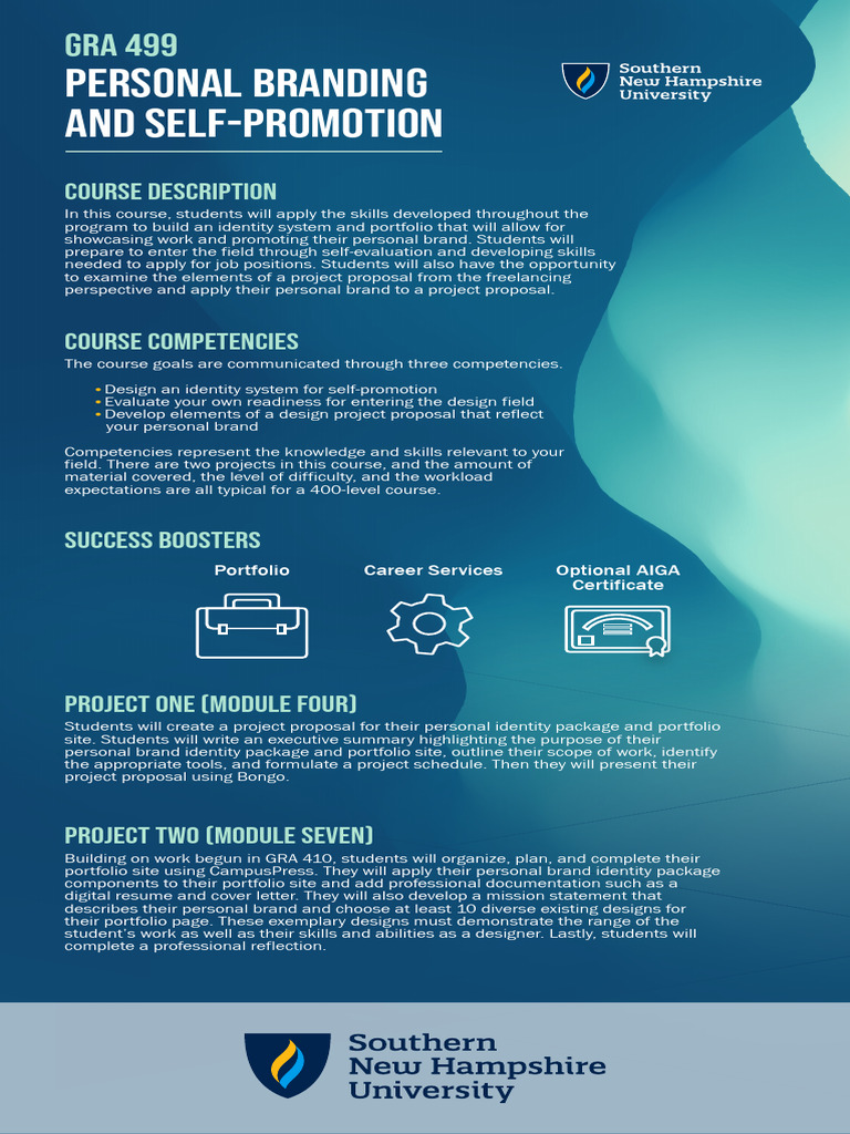 GRA 499 Course Overview Infographic | PDF