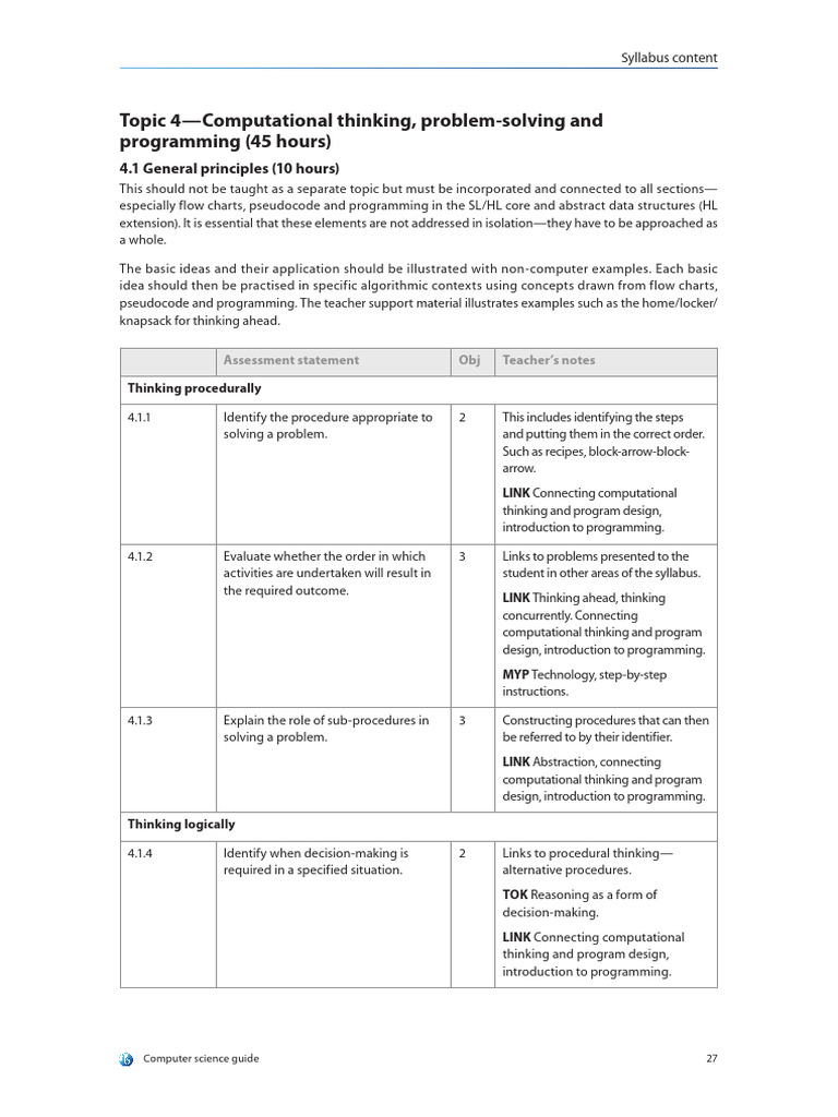 Syllabus Computational Thinking | PDF | Algorithms | Thought