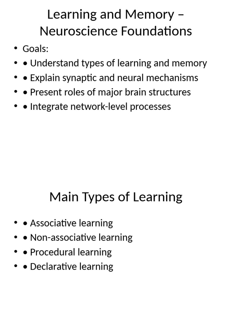 Neuroscience of Learning and Memory | PDF | Memory | Hippocampus