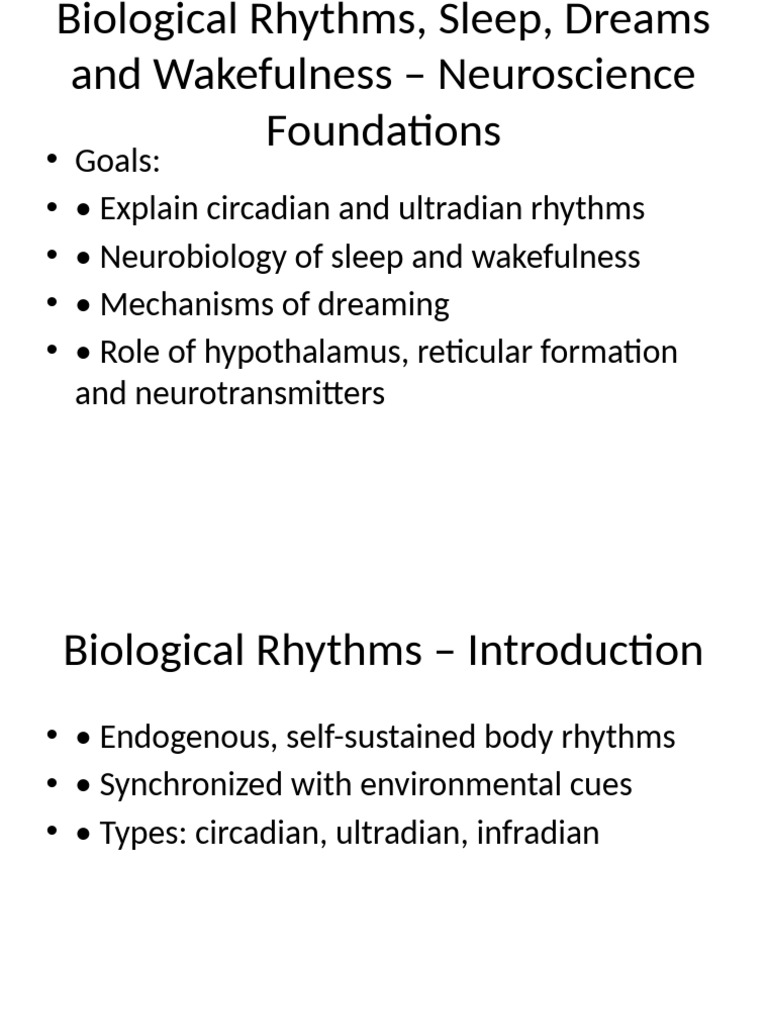 Biological Rhythms Sleep Dreams Wakefulness 30slides English | PDF ...