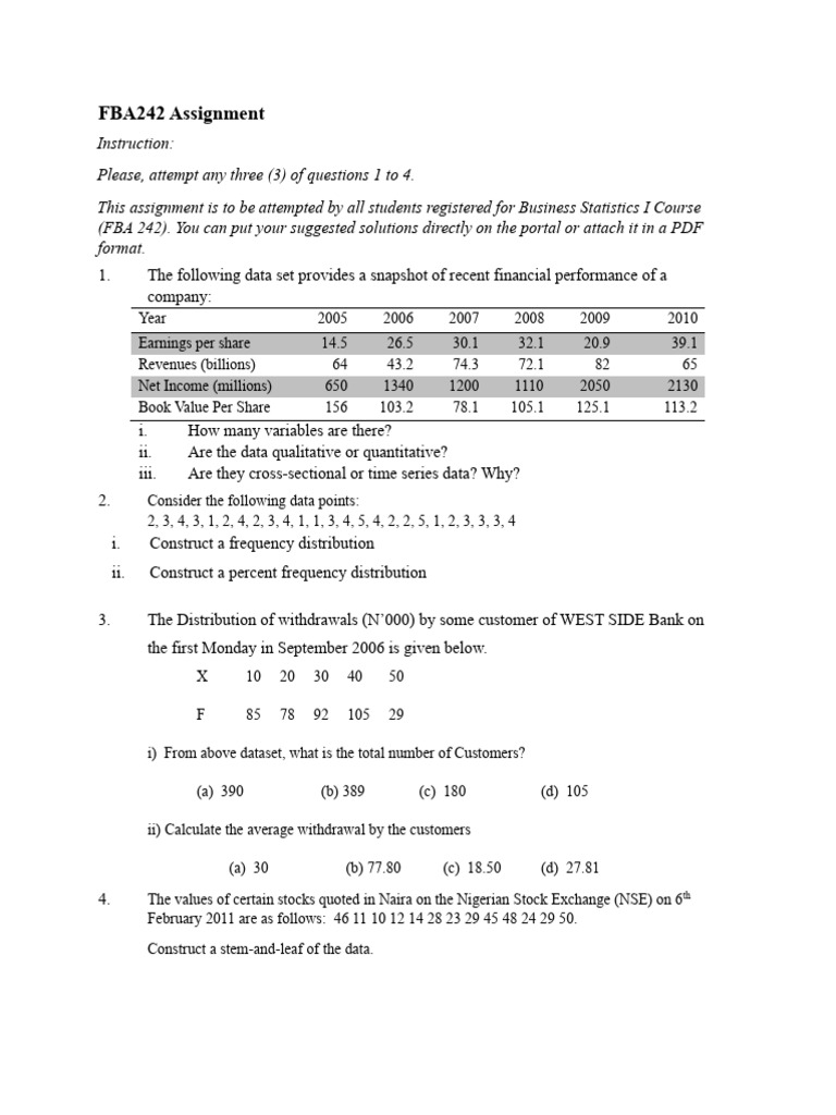 FBA 242 Assignment | PDF