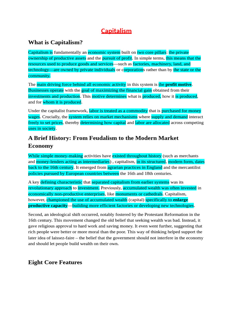 Capitalism | PDF | Capitalism | Market (Economics)