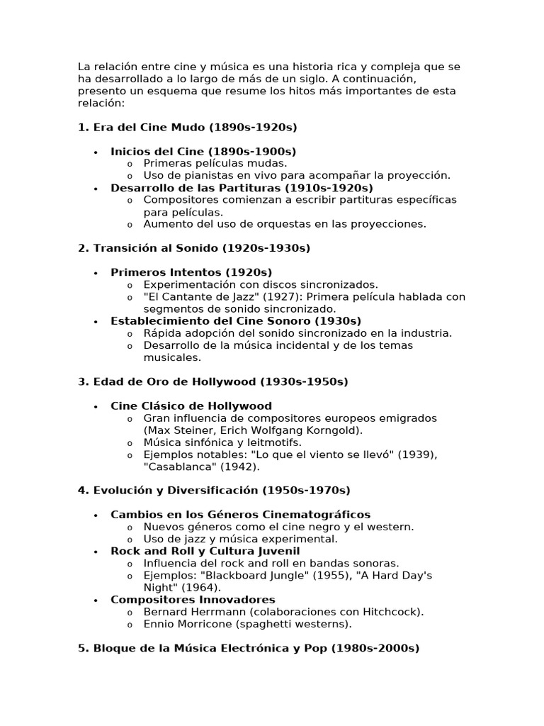 TEMARIO CINE | PDF | La música de la película | Entretenimiento