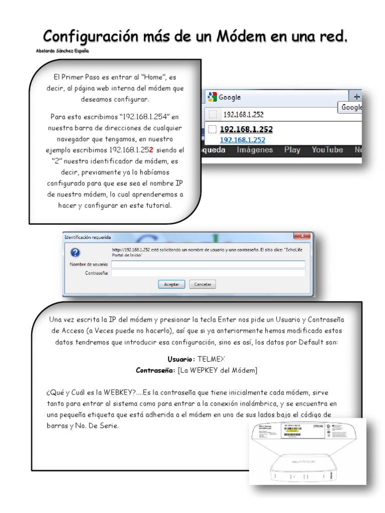 Configurar Módem Telmex, Tener Mas de Dos Modems en Misma Red Local ...