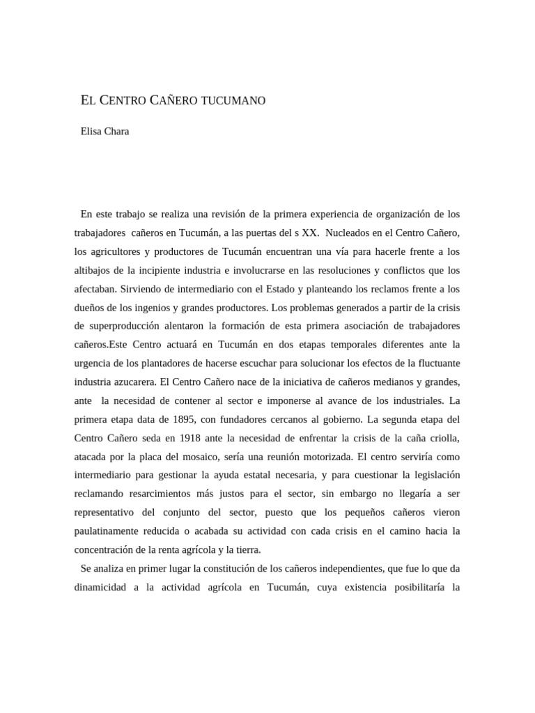 El centro cañero | PDF | Caña de azúcar | Azúcar