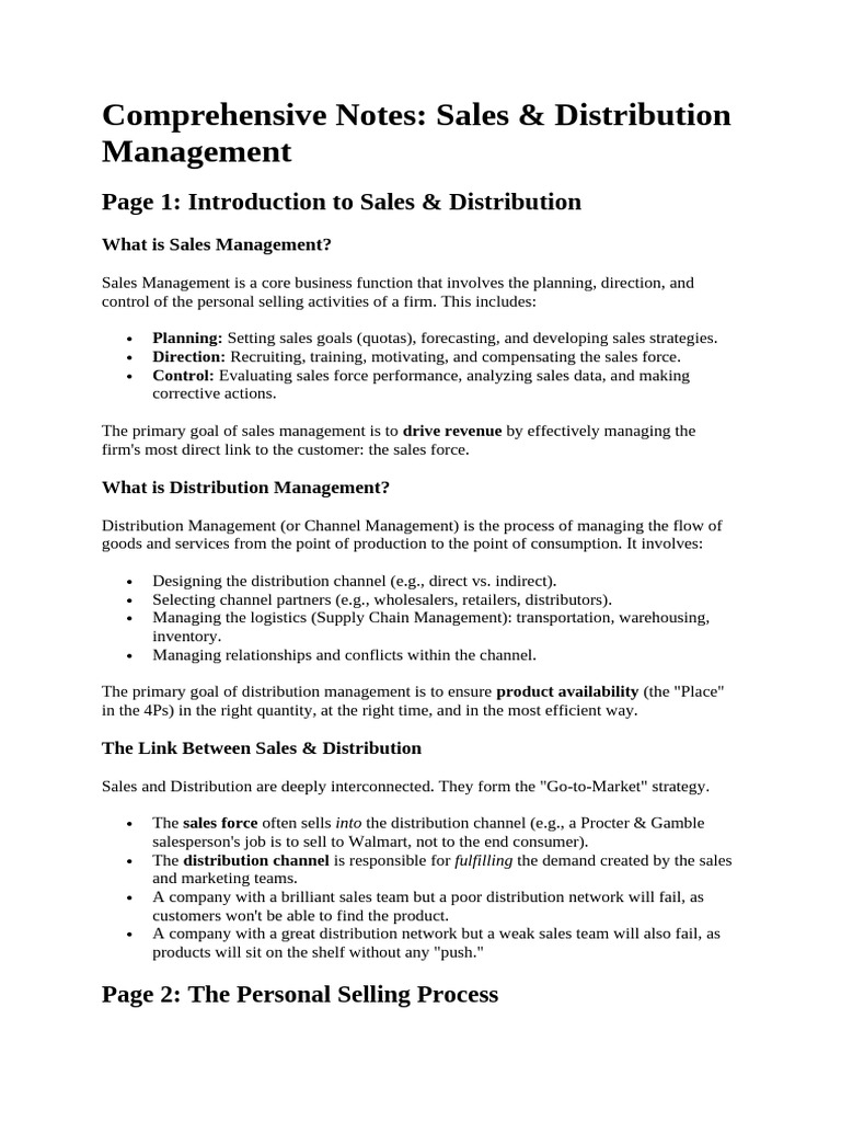 Sales & Distribution Management Guide | PDF | Sales | Retail