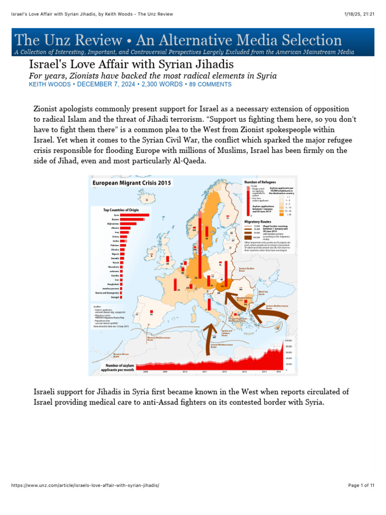 Israel's Love Affair With Syrian Jihadis, By Keith Woods - The Unz ...
