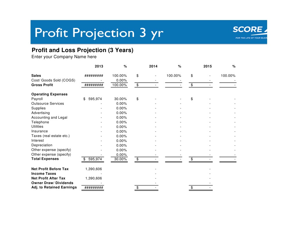 Profit Projection 3yr 0 | PDF