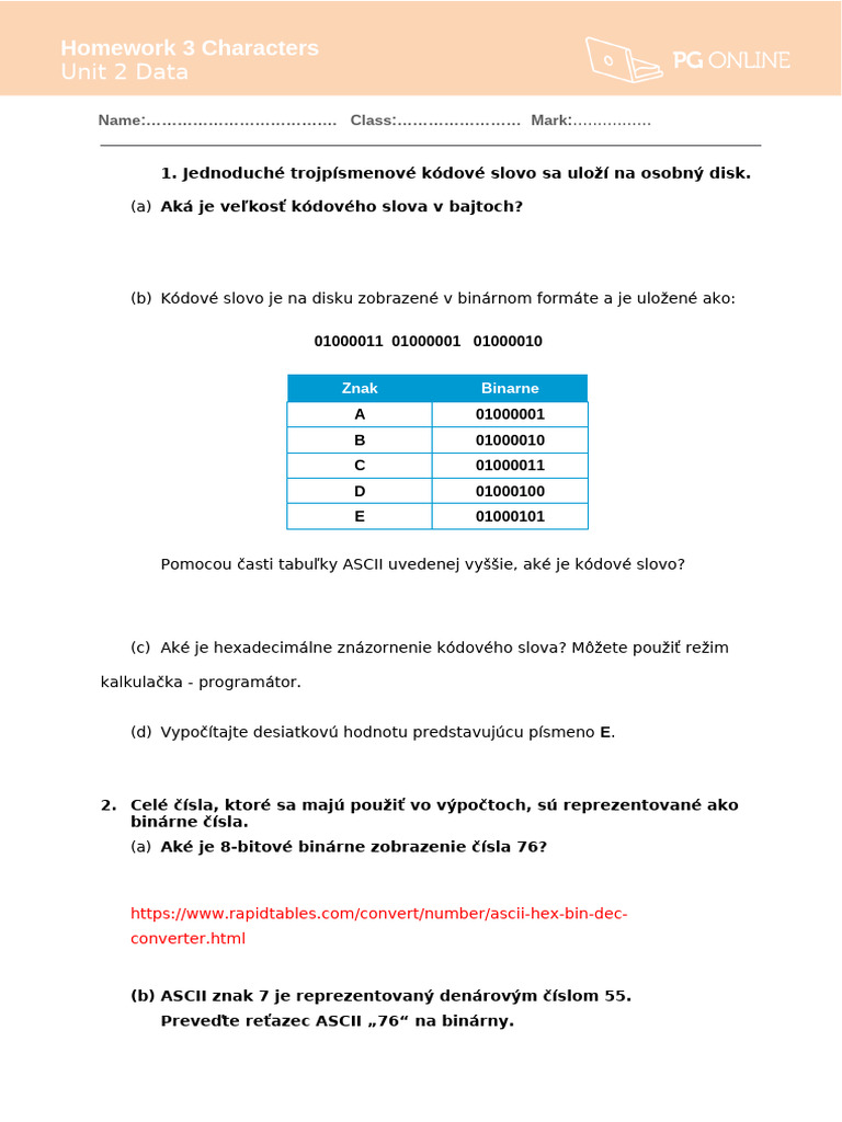 Data Representation in ASCII and Binary | PDF | Computer Engineering ...