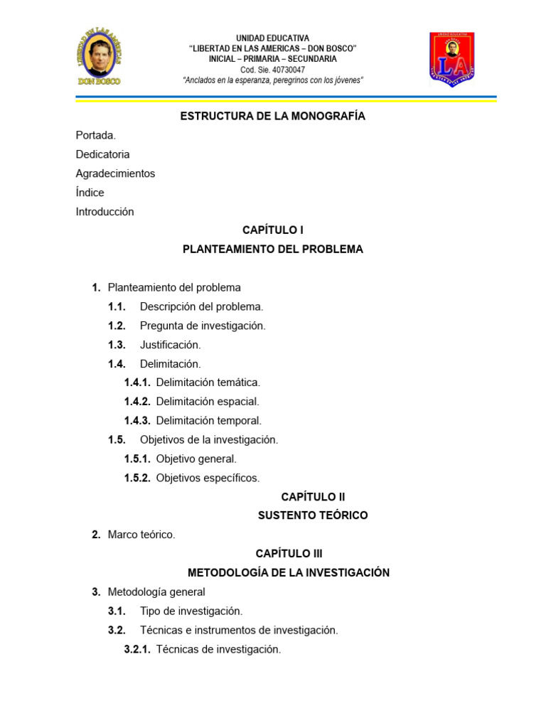 Estructura de La Monografía | PDF