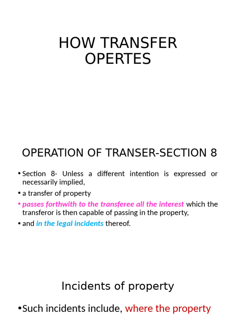 Understanding Property Transfer Laws | PDF