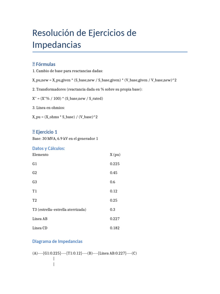 Resolucion Ejercicios Impedancias | PDF