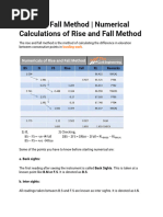 Rise and Fall Method in Leveling | PDF | Applied Mathematics