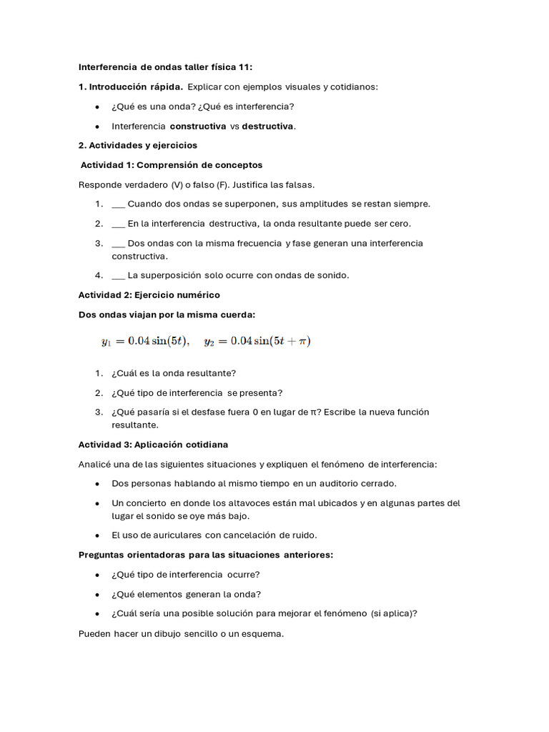 1743121396_Interferencia+de+ondas+taller+física+11 | PDF