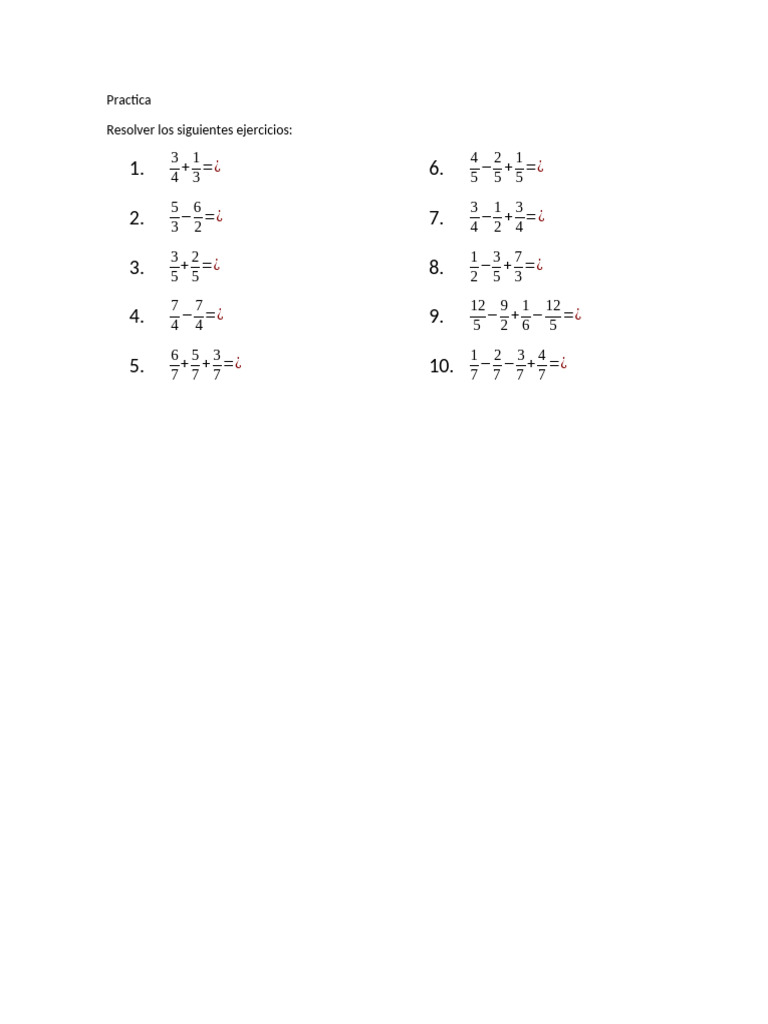 Fraccioines Mixtas | PDF