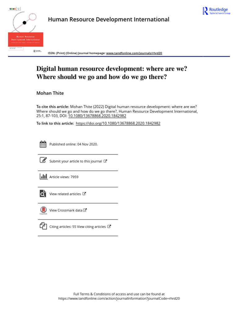 Digital Human Resource Development | PDF | Strategic Management | Learning