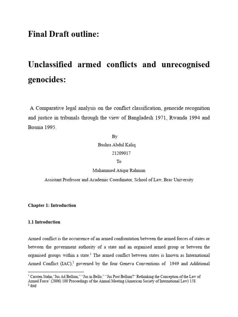 Final Draft Outline | PDF | Genocides | Crimes Against Humanity