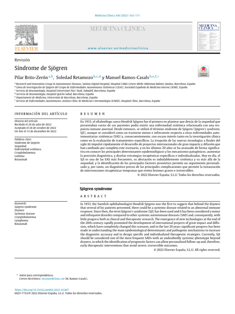S Ndrome de SJ Gren | PDF | Medicina CLINICA | Especialidades Medicas
