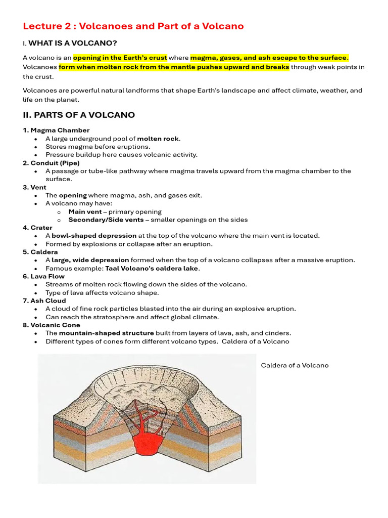 Lecture 2_7 Volcanoes | PDF | Volcano | Lava