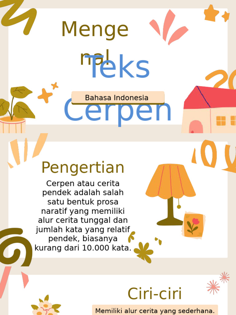 Mengenal Teks Cerpen Presentasi Krem Hijau Ilustratif Ceria_20251111 ...