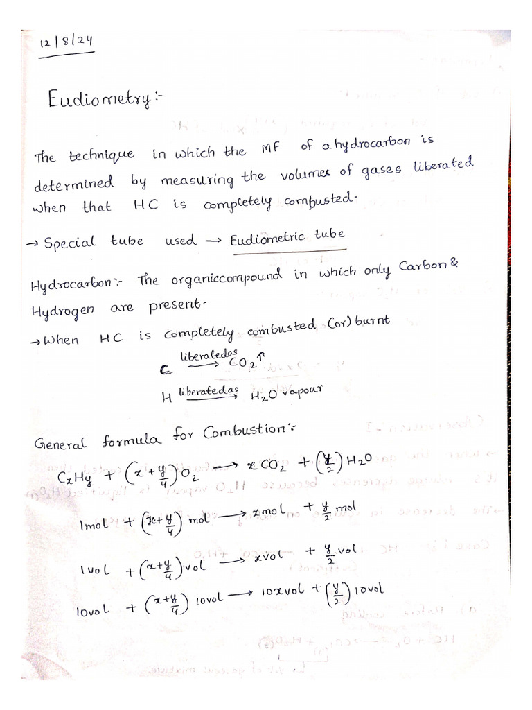 Eduiometry Limiting Reagent Redox Reactions | PDF