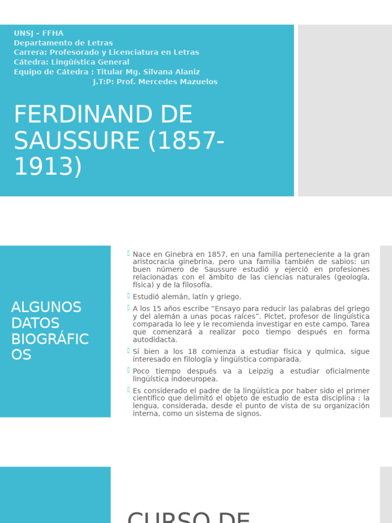 Saussure | PDF | Lingüística | Palabra