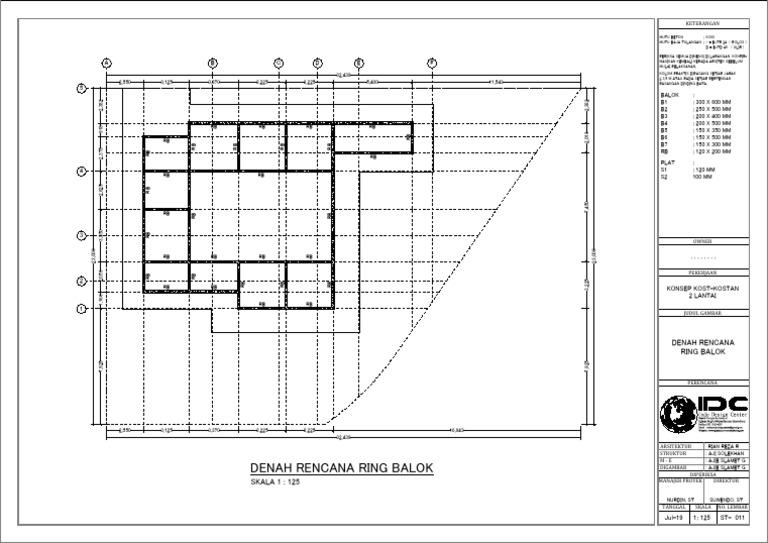 084 - Denah Rencana Ring Balok Autocad DWG Yogyakarta-Model | PDF