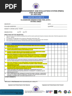COT Rating Sheet for Highly Proficient Teachers | PDF | Teachers | Learning