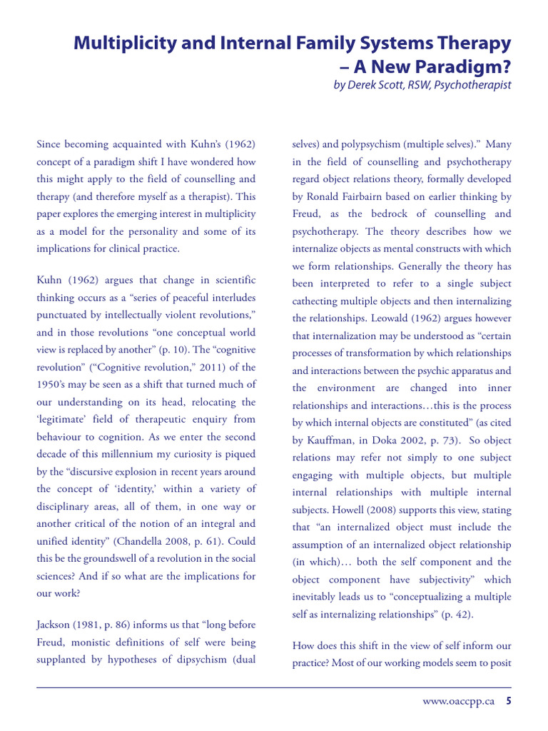 Multiplicity and IFST | PDF | Psychotherapy | Behavioural Sciences