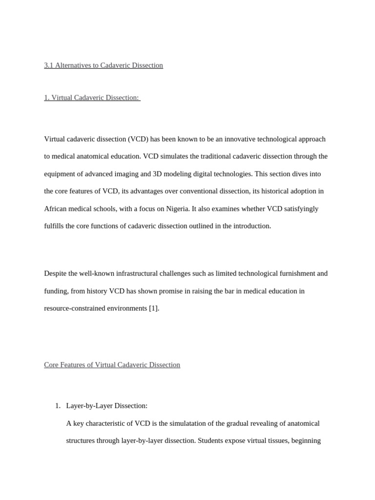 Alternatives To Cadaveric Dissection (Referenced) | PDF | Cadaver ...