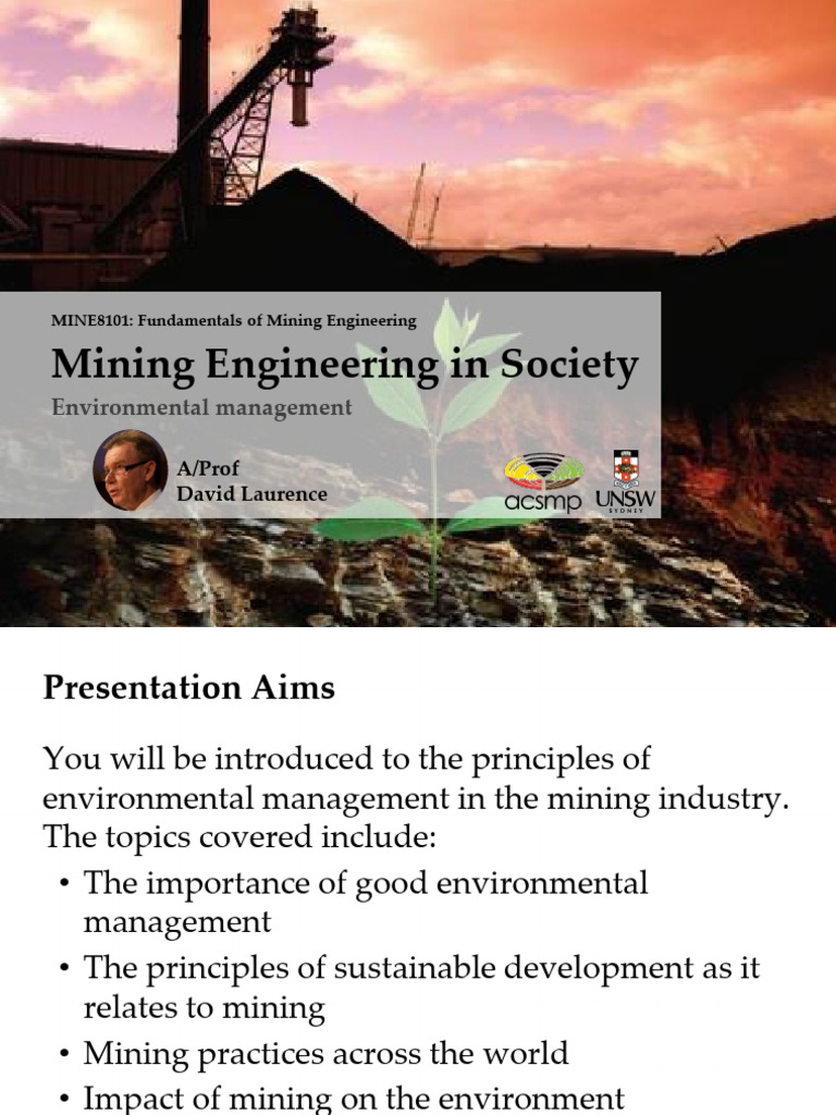 MINE8101 Environmental - Management - 04 | PDF | Mining | Sustainable ...