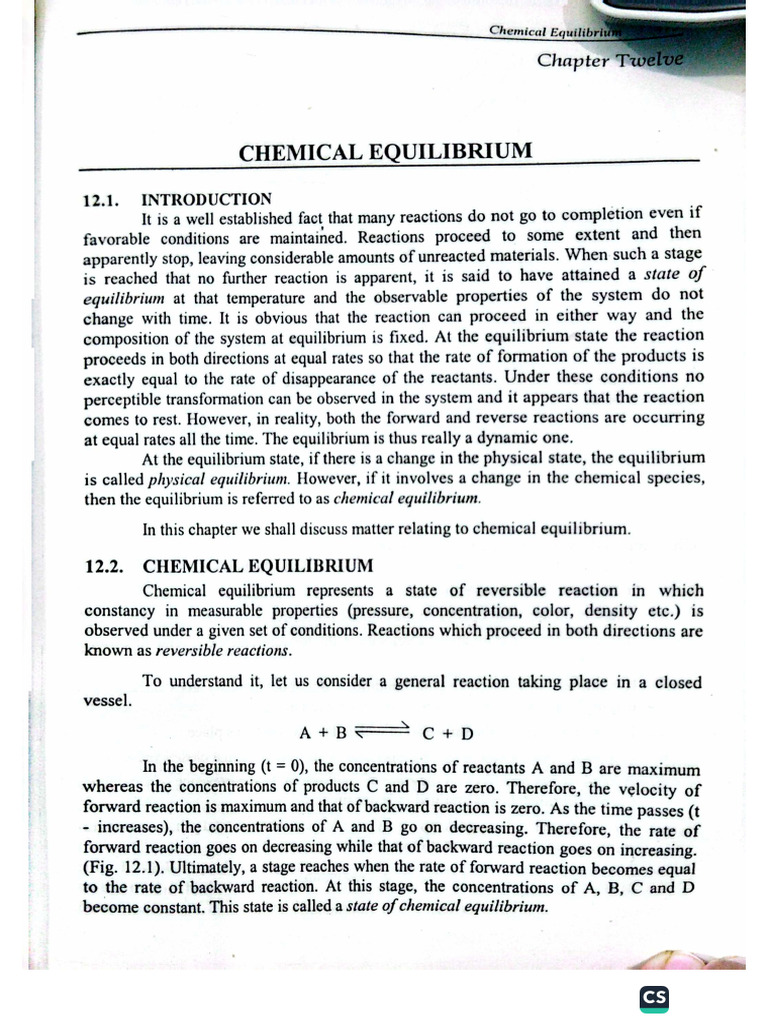 Chemical Equilibrium | PDF