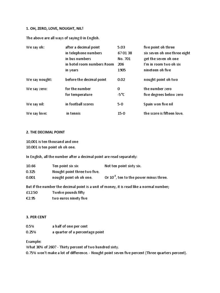 Understanding Numbers in English | PDF | Sports & Recreation
