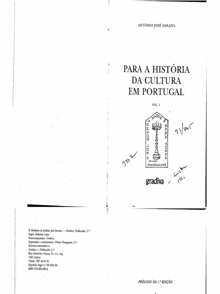 485009-Para A Historia Da Cultura em Portugal | PDF