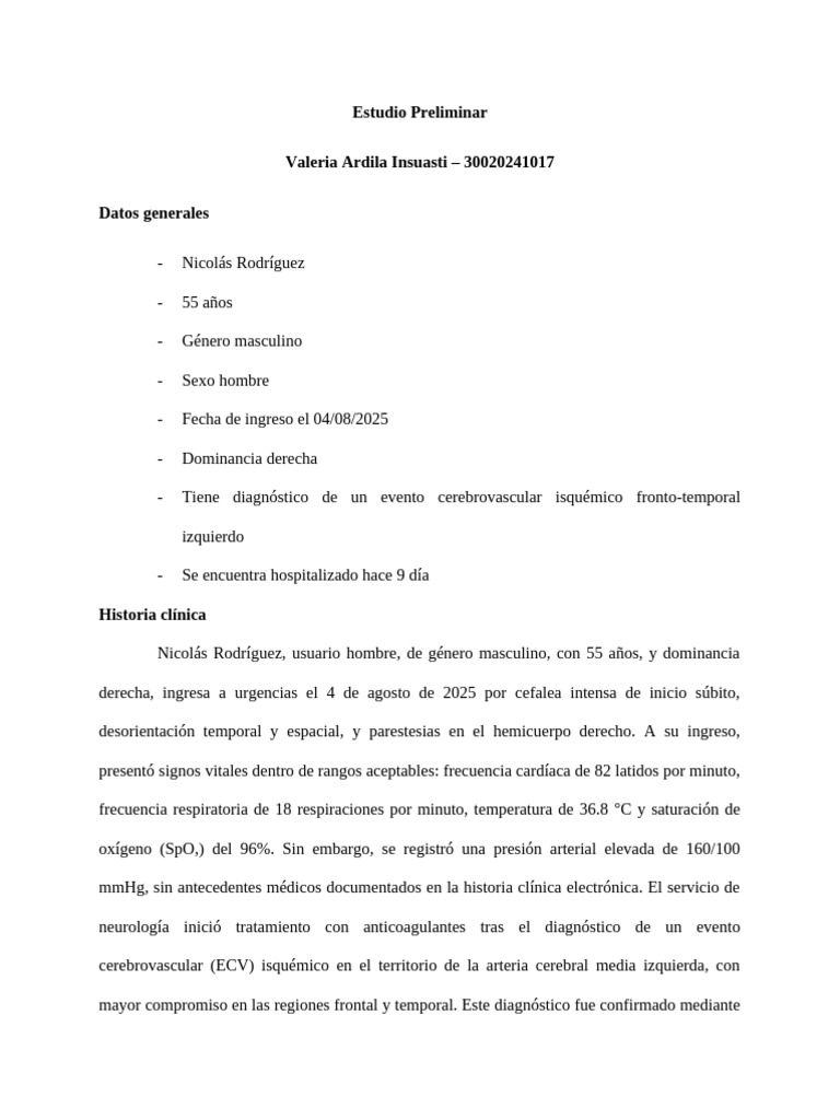 Estudio Preliminar | PDF | Isquemia | Carrera